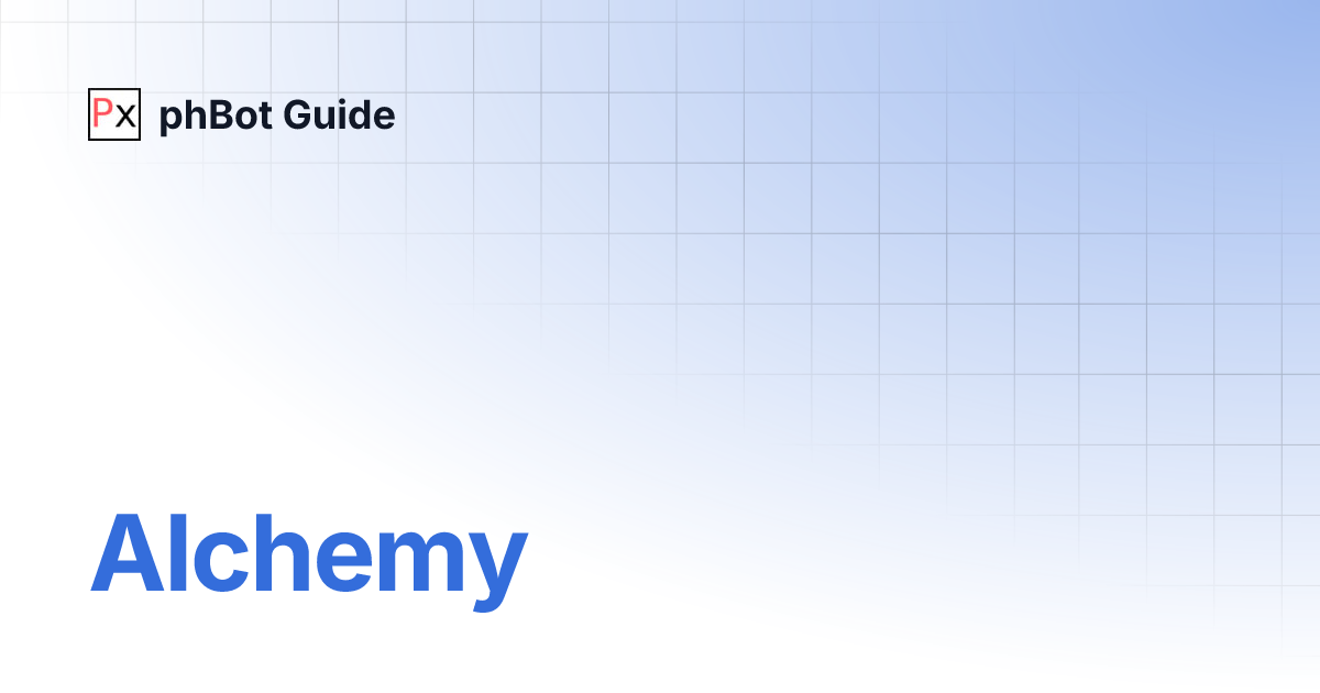 Alchemy | phBot Guide