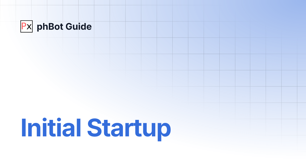 Initial Startup | phBot Guide