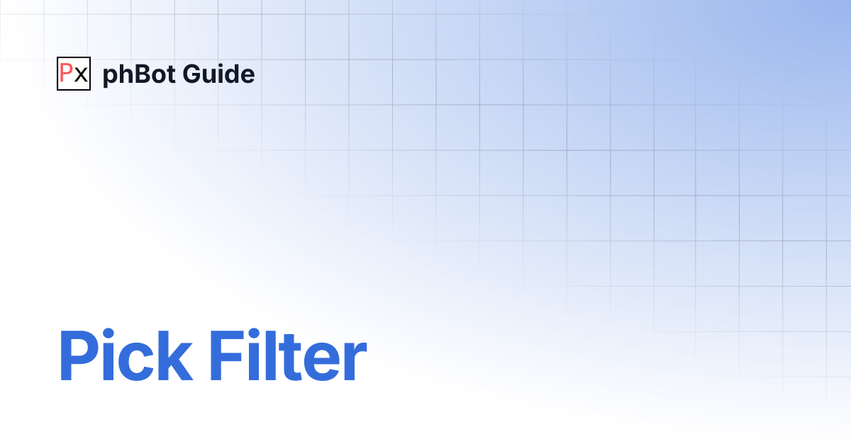 Pick Filter | phBot Guide
